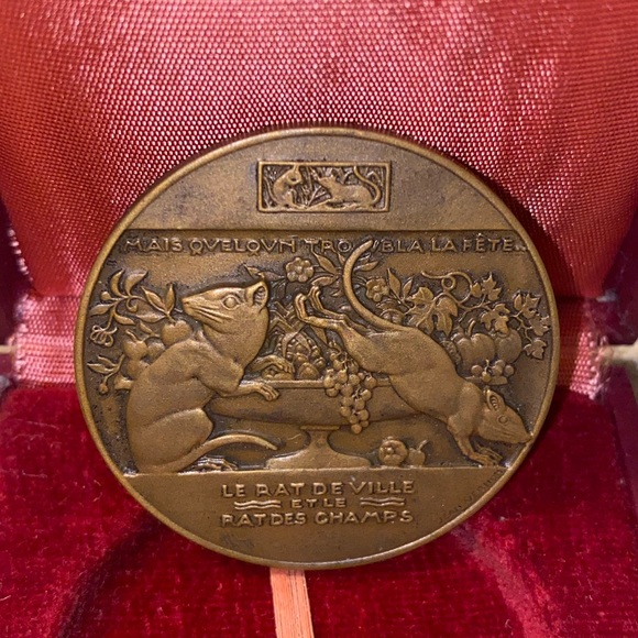 Other | Vintage France Medal Le Rat De Ville Et Le Rat Des Champs ...